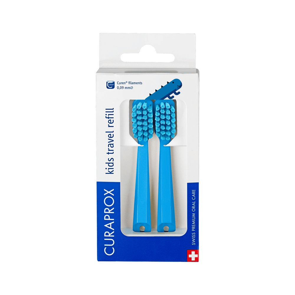 Curaprox Kids Travel Refill Blue Brush Heads 2 Pack