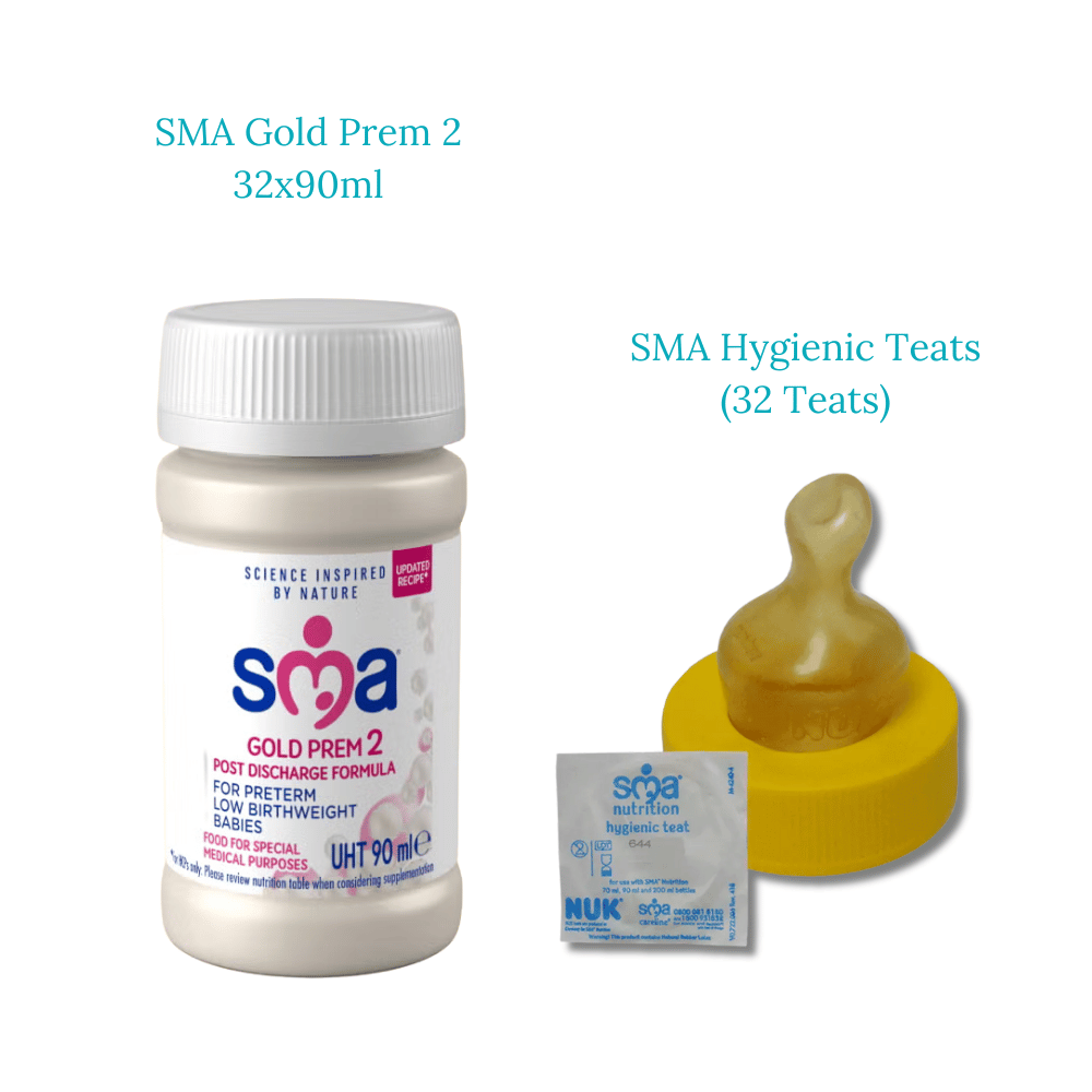 Buy SMA Gold Prem 2 32x90ml + SMA Hygienic Teats (32 Teats) Online
