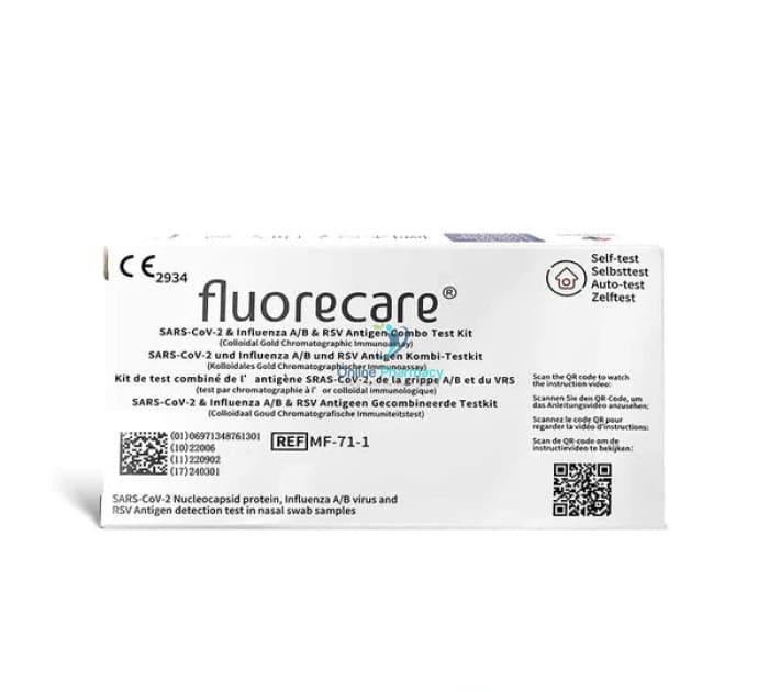 Buy Fluorecare Covid 19 | Influenza A & B | RSV Test Kit Online - 1 Pack