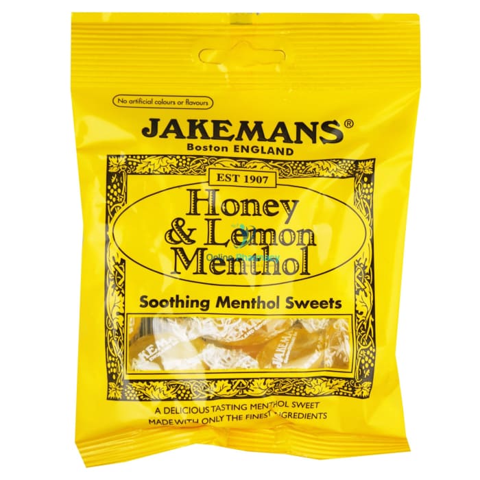 Buy Jakemans Honey & Lemon Menthol Soothing Menthol Sweets Online - 100g