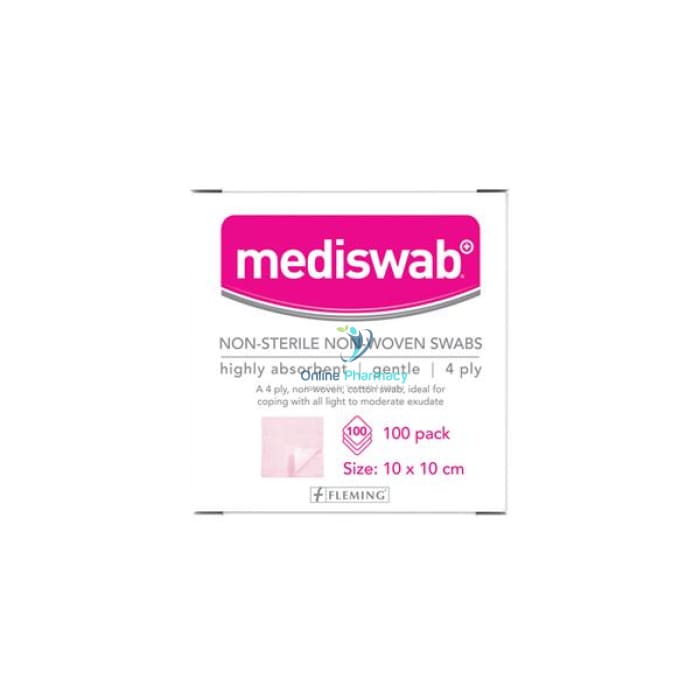 Buy Mediswab Non-Sterile Non-Woven Swabs 10cm x 10cm 100's Online