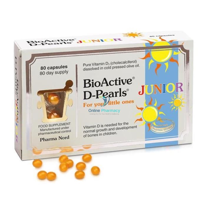 Buy Pharma Nord Bioactive D Pearls Caps Junior 25% OFF Online - 80 Pack