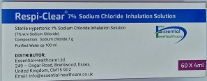 Buy Respi-Clear Saline Isotonic 7% Inhalation Solution Nebules - 60 ...